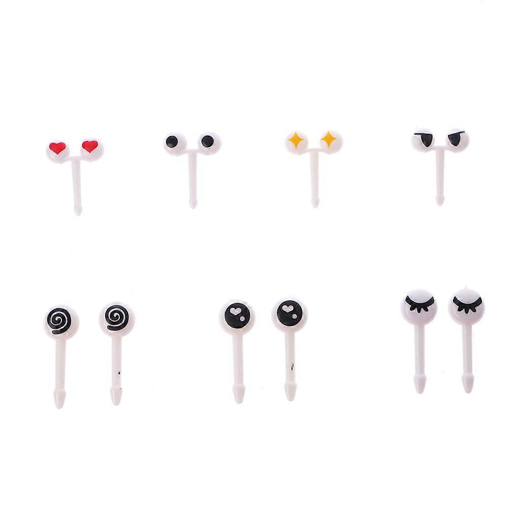 10Pcs Mini Cartoon Ant Eye Fruit Fork Toothpick Tableware Bento Lunch ...