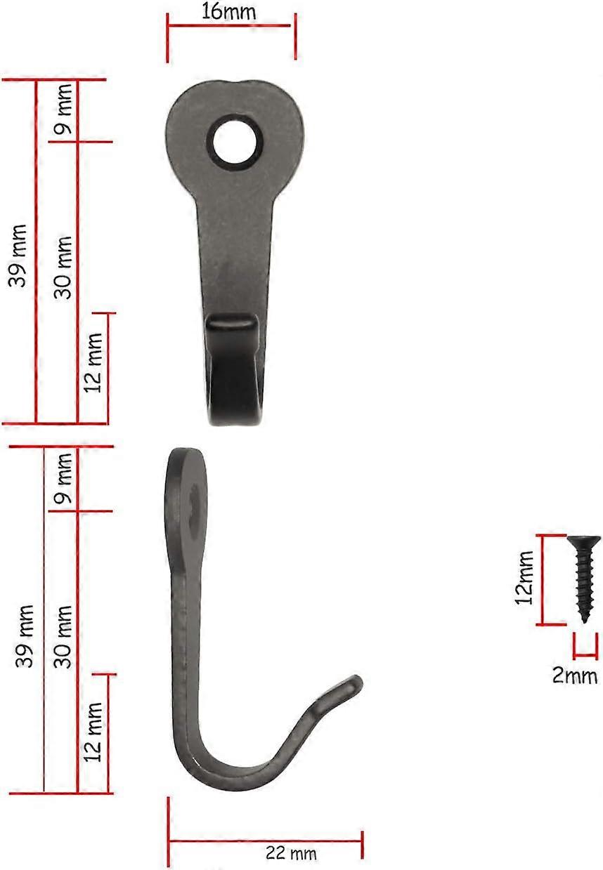 Pack of 10 Classic Cloakroom Hooks, Iron Hooks, Metal Hooks, Picture ...