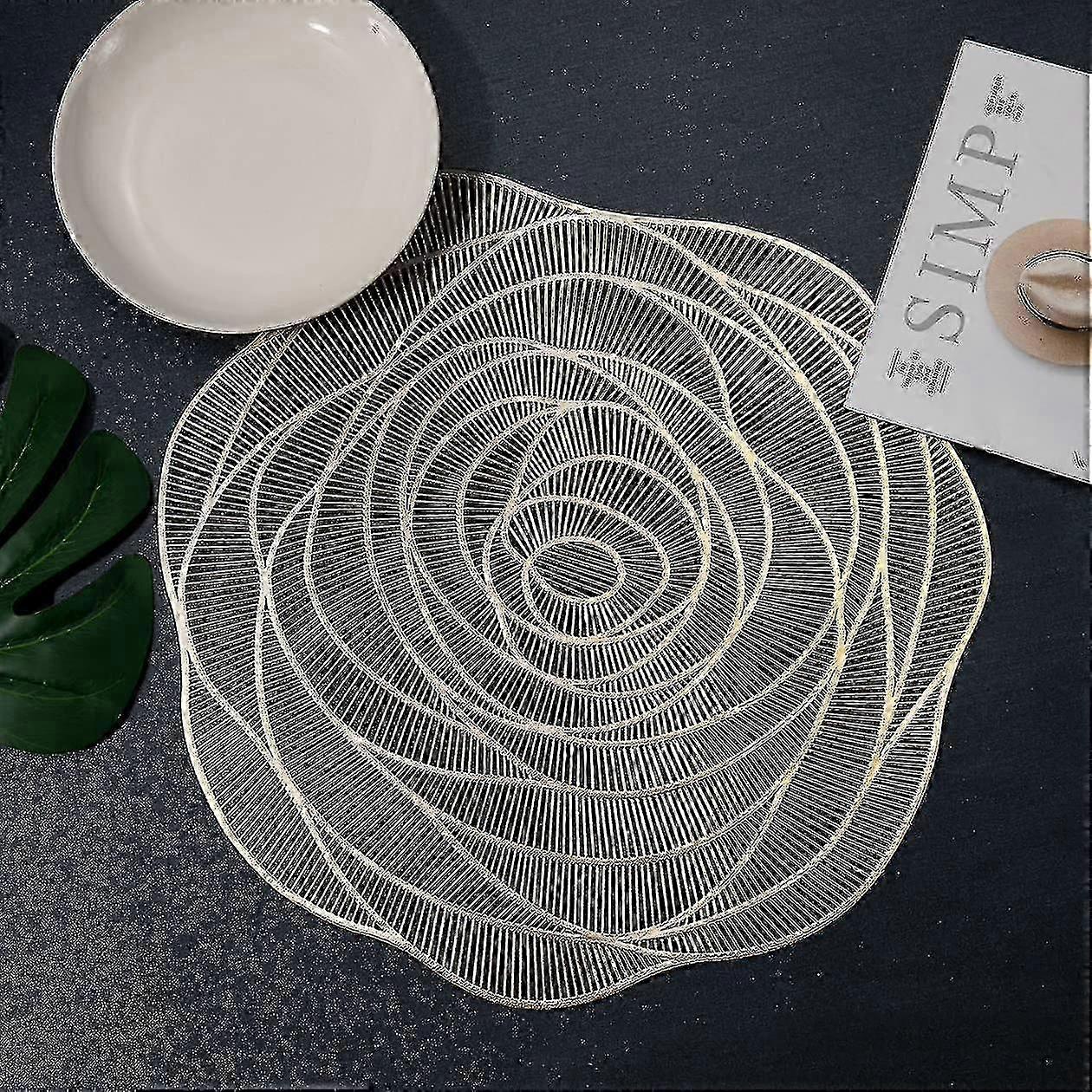 Set Of 6 Washable Pvc Placemats Non-slip Wear-resistant Heat-resistant ...