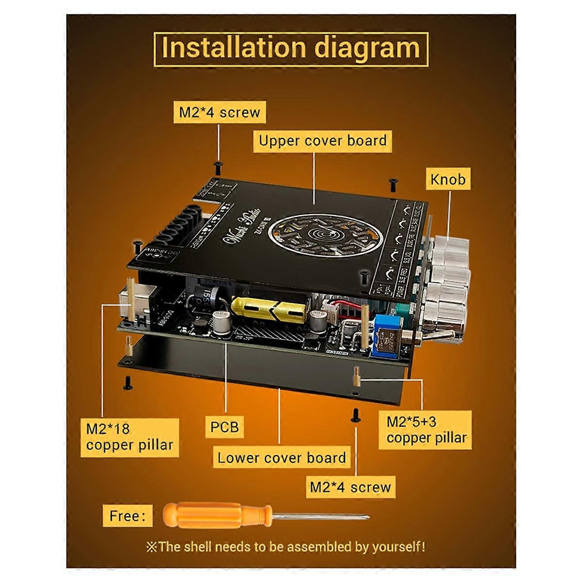 ZK-DAM L1 2.1 Channel BT5.0 Amplifier Board TPA3251D2 220Wx2&350W High ...