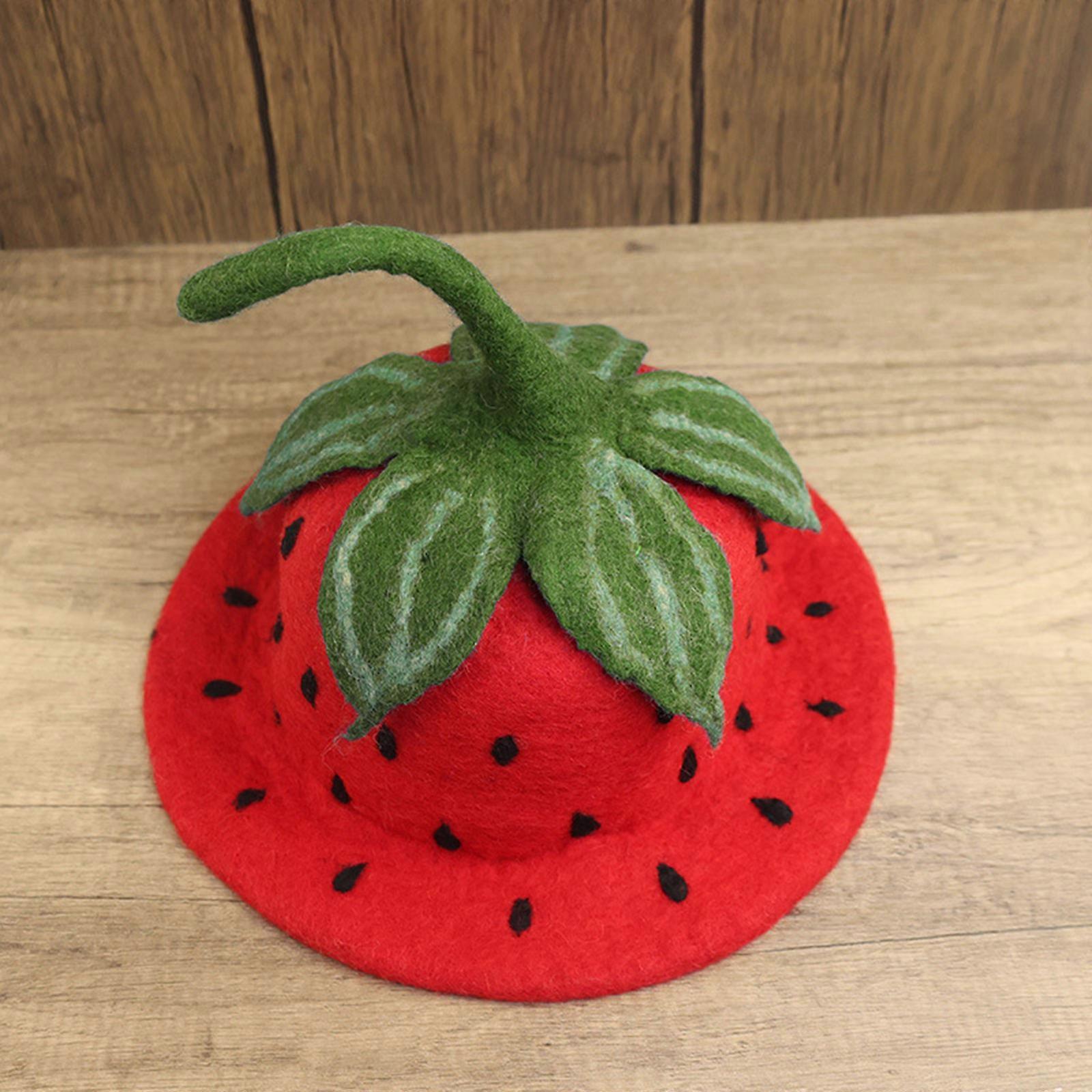 Lovely Fruit Shape Hat Strawberry Sun Bucket Hat InsStyle Street Snap ...