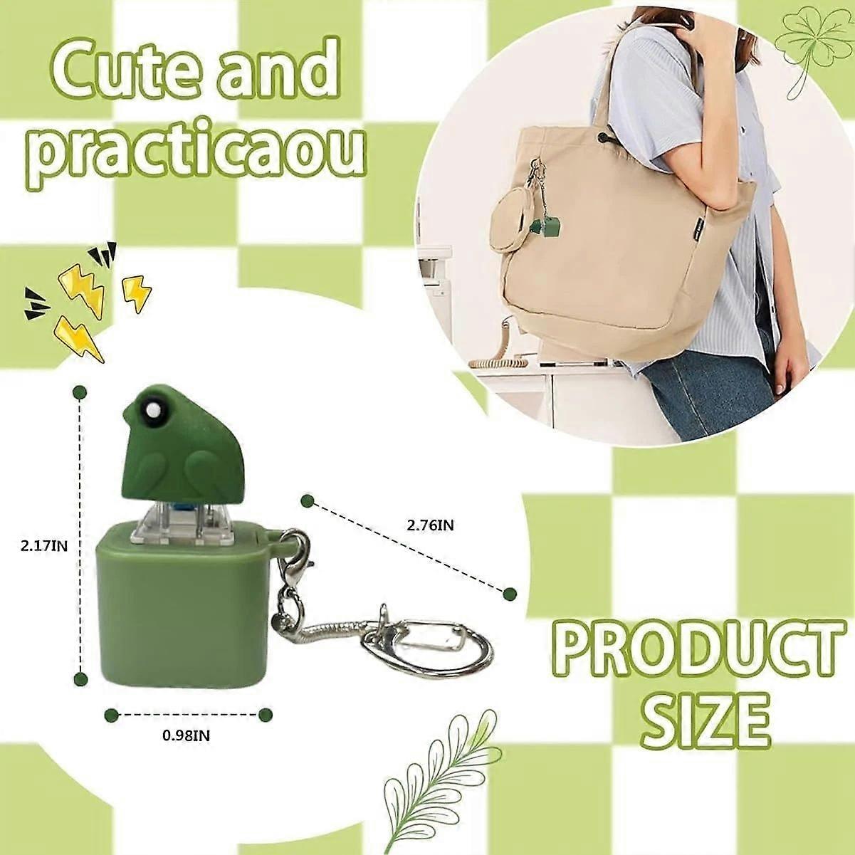 Croaking Frog Keychain,Rechargeable Stress-Relieving Clicky Keyboard ...