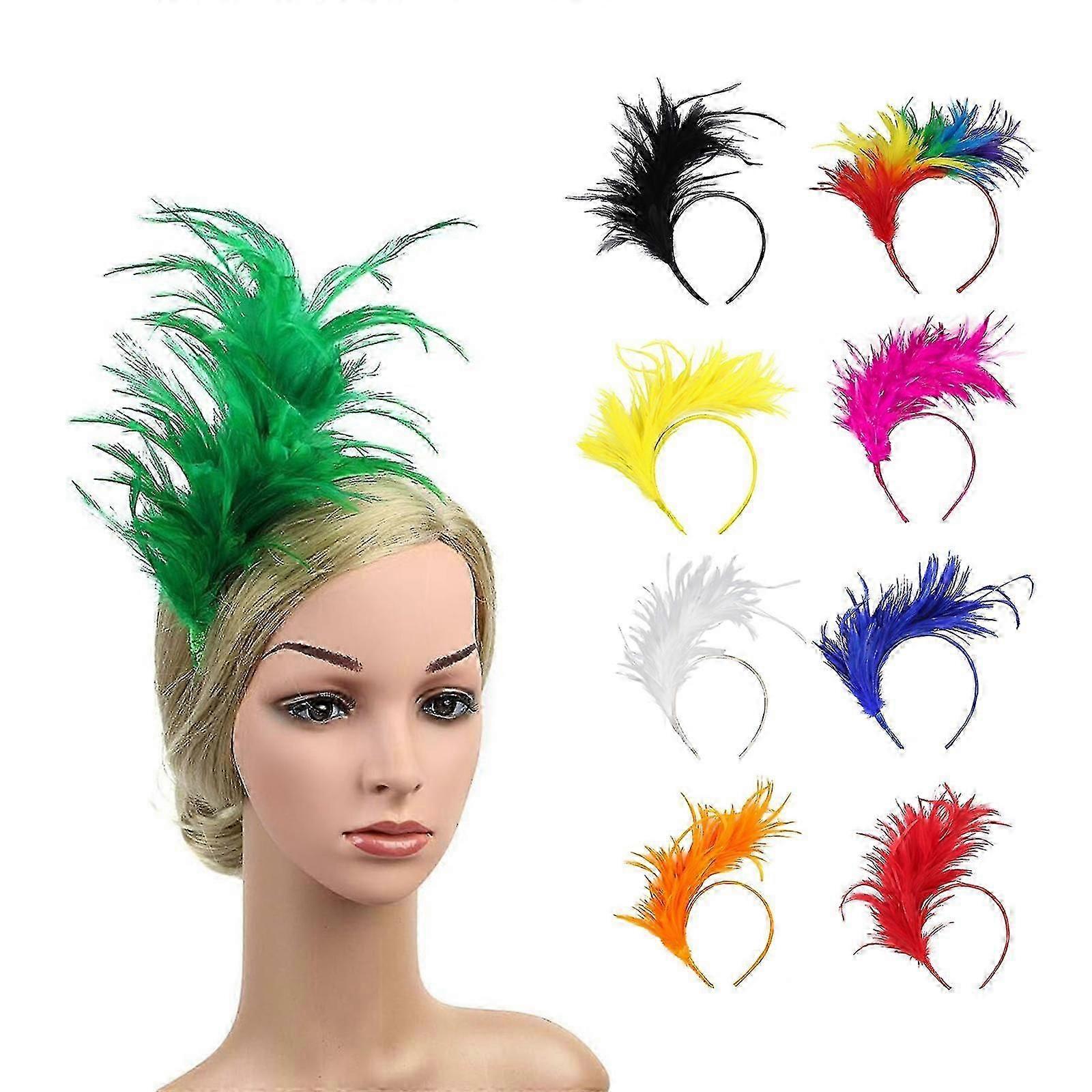 Lady Feather Headdress Headband Boho Carnival Fancy Dress Party Hair ...