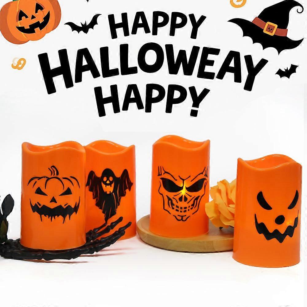 Halloween LED electronic candle pumpkin ghost fake candle ornaments ...