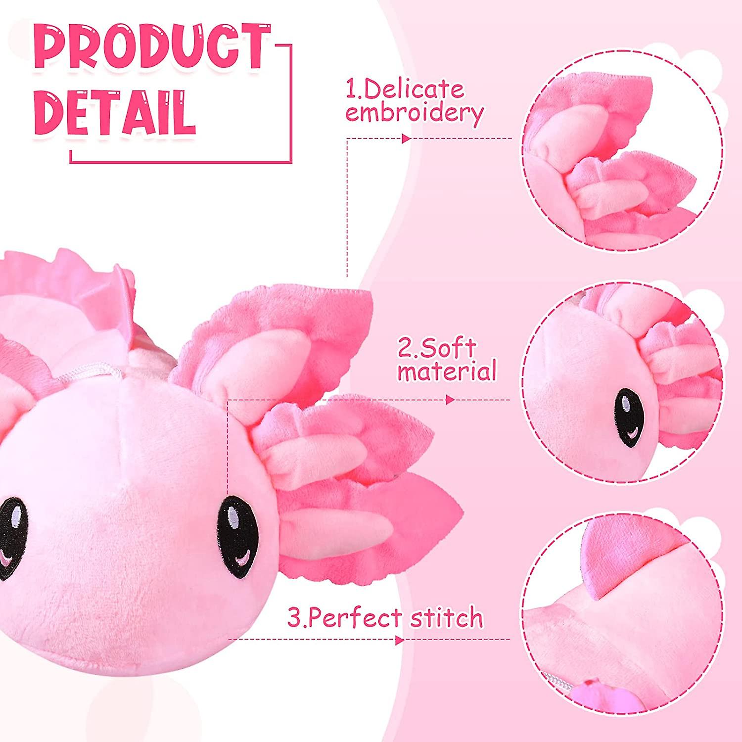 2 Pieces Pink Axolotl Plush Stuffed Salamander Axolotl Stuffed Animal ...