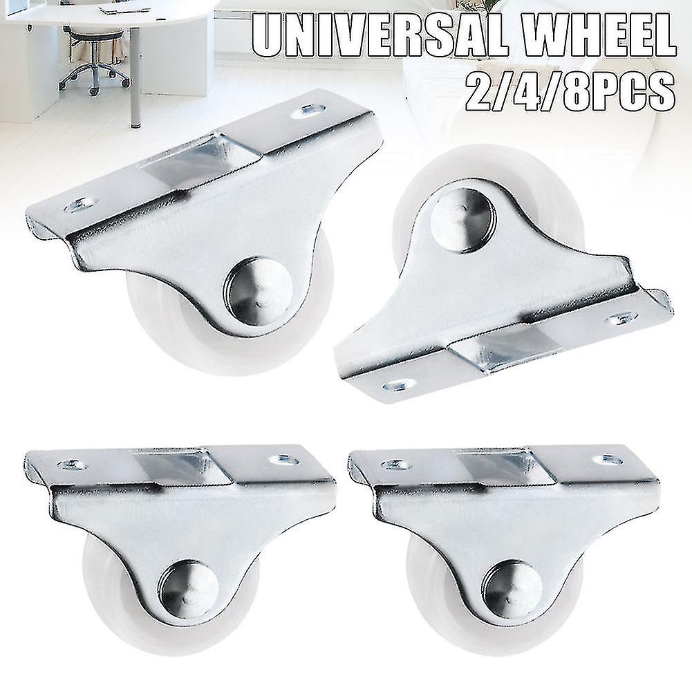 White Rail Fixed Casters Small 1-way Wheels For Furniture Plastic ...