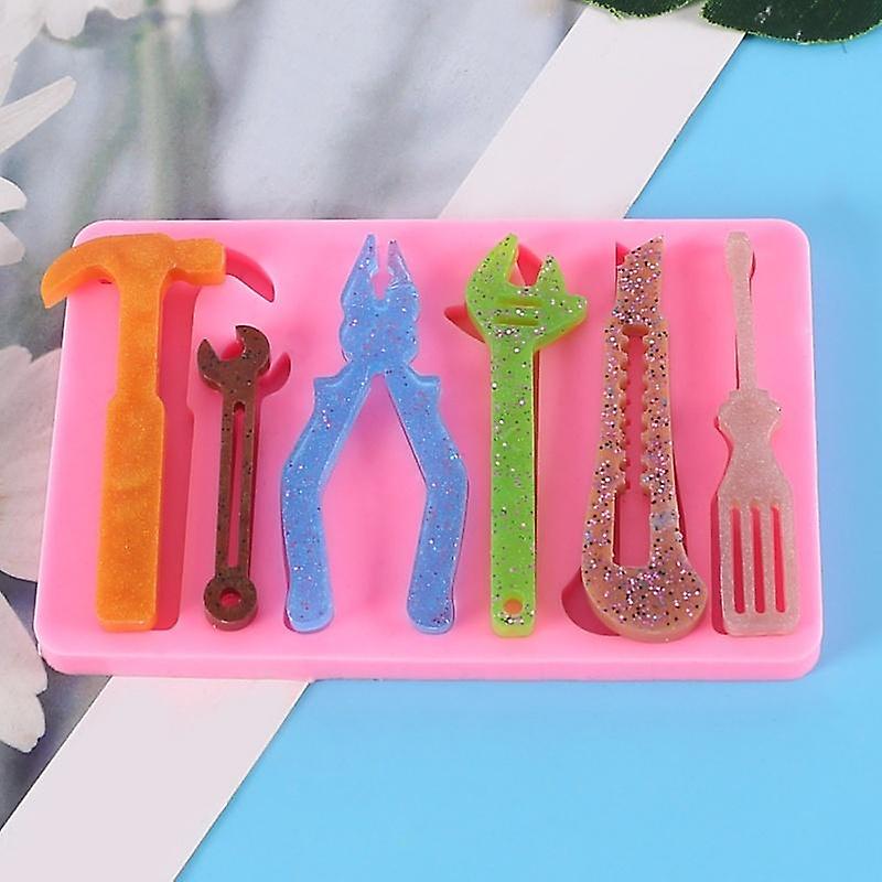 Fondant Mold Non-sticky Fast Demoulding DIY 3D Hammer Spanner Pliers ...