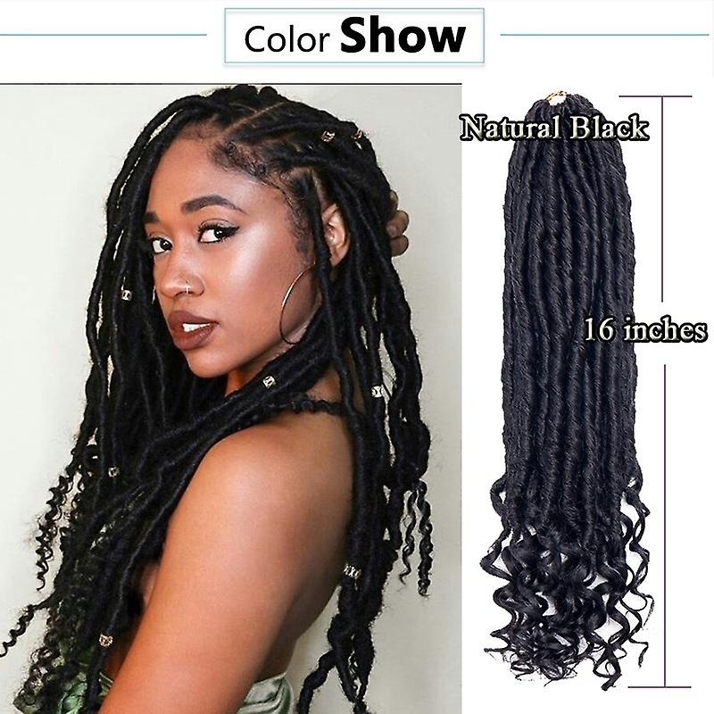 16 Inches Goddess Faux Locs Crochet Hair Silky Soft Natural DreadLocks ...
