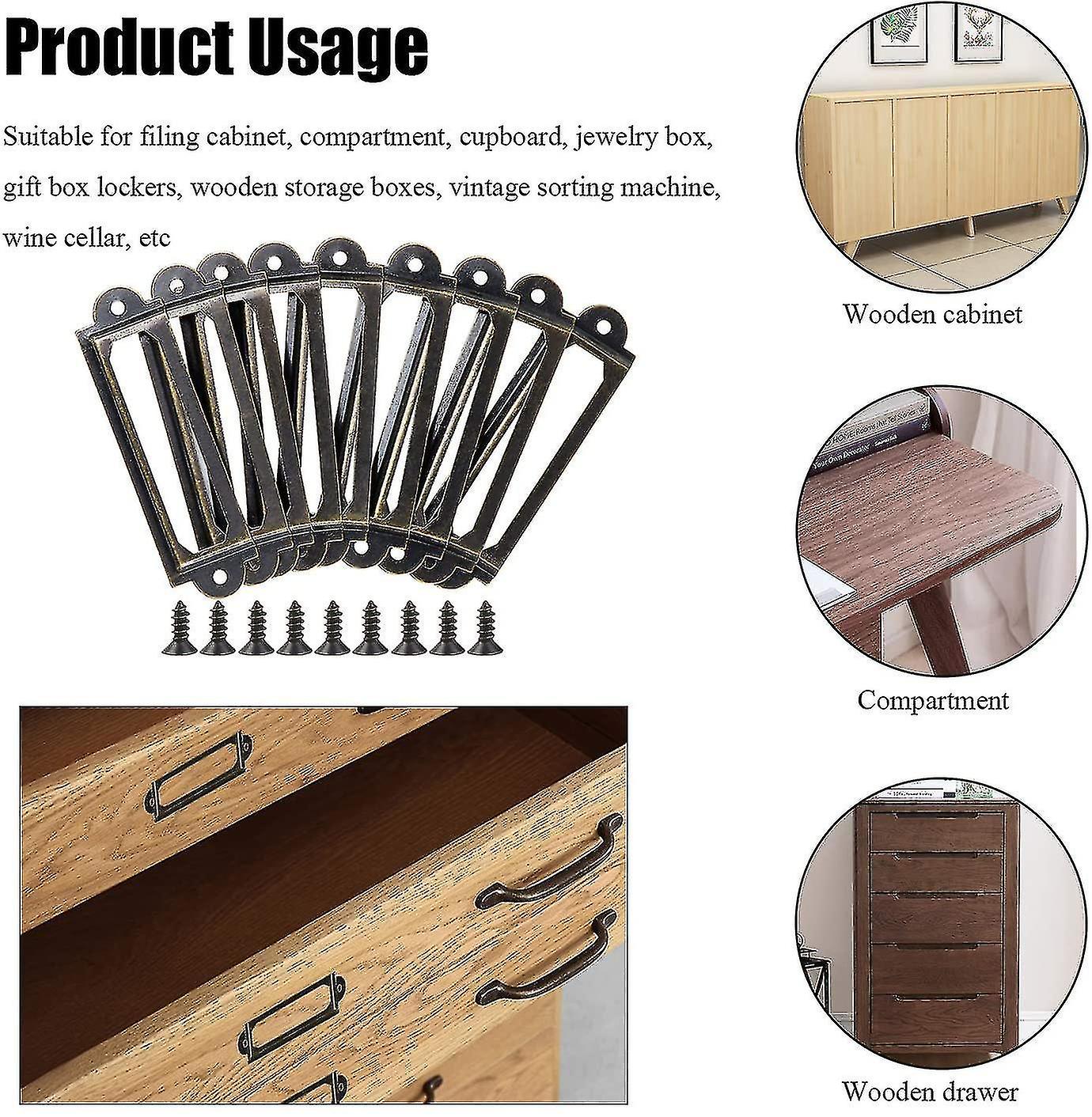 50pcs Metal Label Holders With Screws For Furniture Drawers Cabinets ...