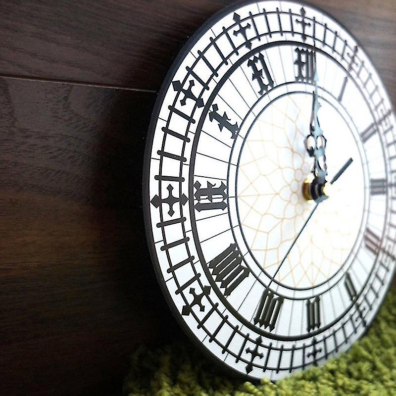 Big Ben Wall Clock Round Quartz Clock Battery Power Home Decorative ...