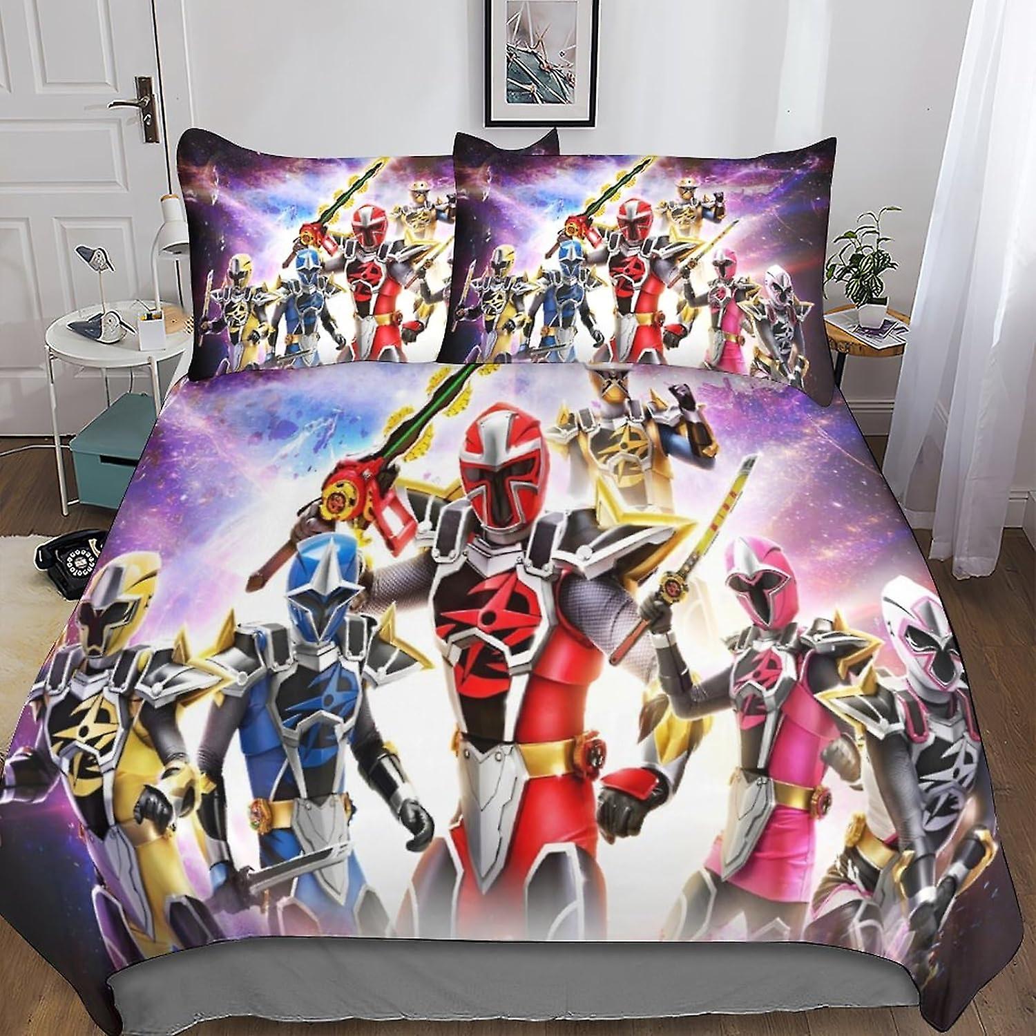 Power Rangers Duvet Cover Boys Kids Bedding Set Sci-fi Comforter Cover ...