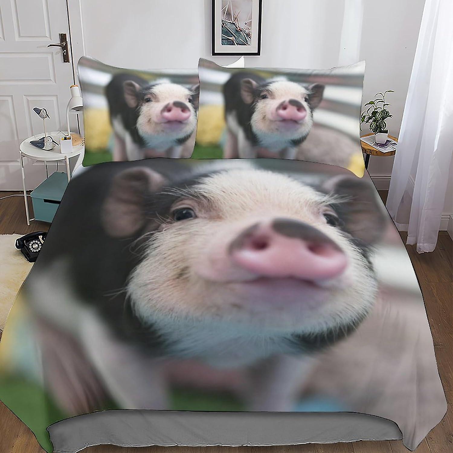 Pig Swine Quilt Cover Set 3D Printed Bedding Cute Animals Duvet Cover ...