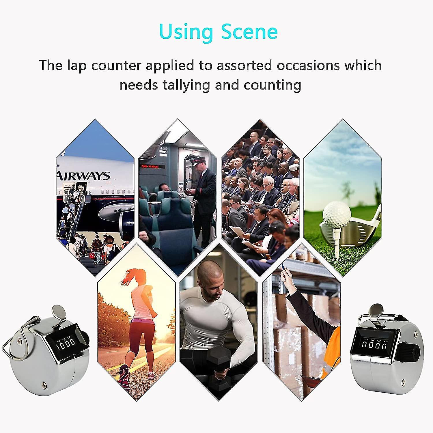 Hand Tally Counters Display Metal Mechanical Clicker Lap Counter With ...