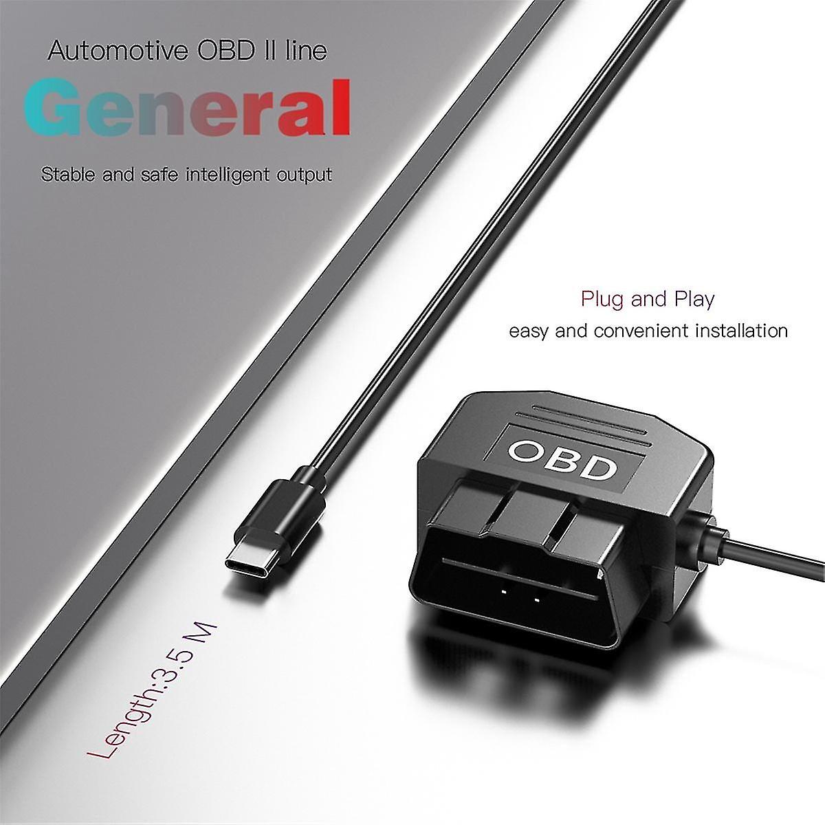 Dash Cam OBD Hardwire Kit, Dash Camera USB Type C Hardwire Kit with OBD ...