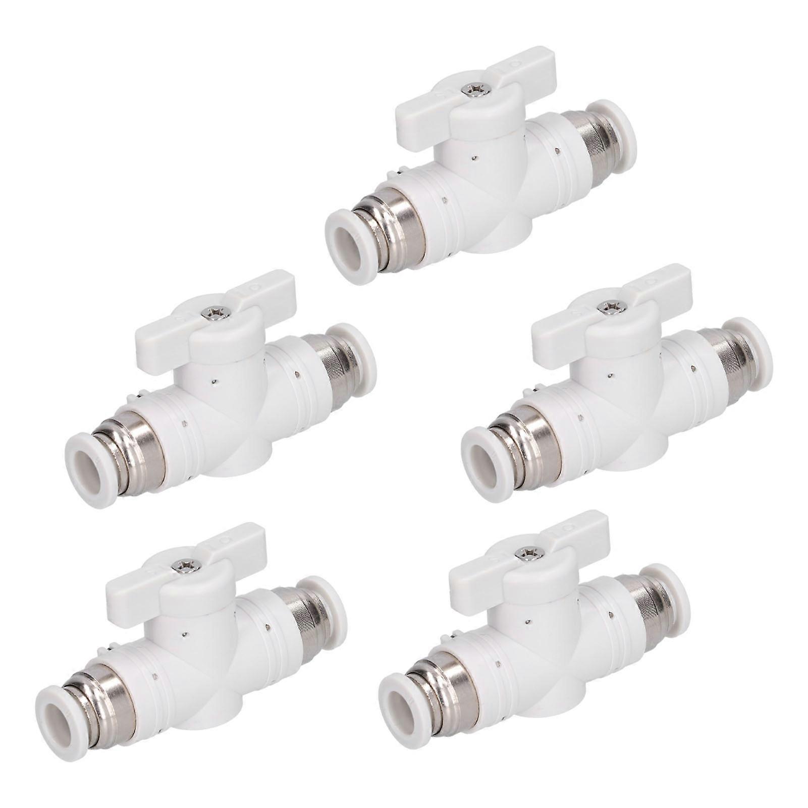 5Pcs Pneumatic Valve Fitting Manual Air Flow Control Switch Quick Self ...