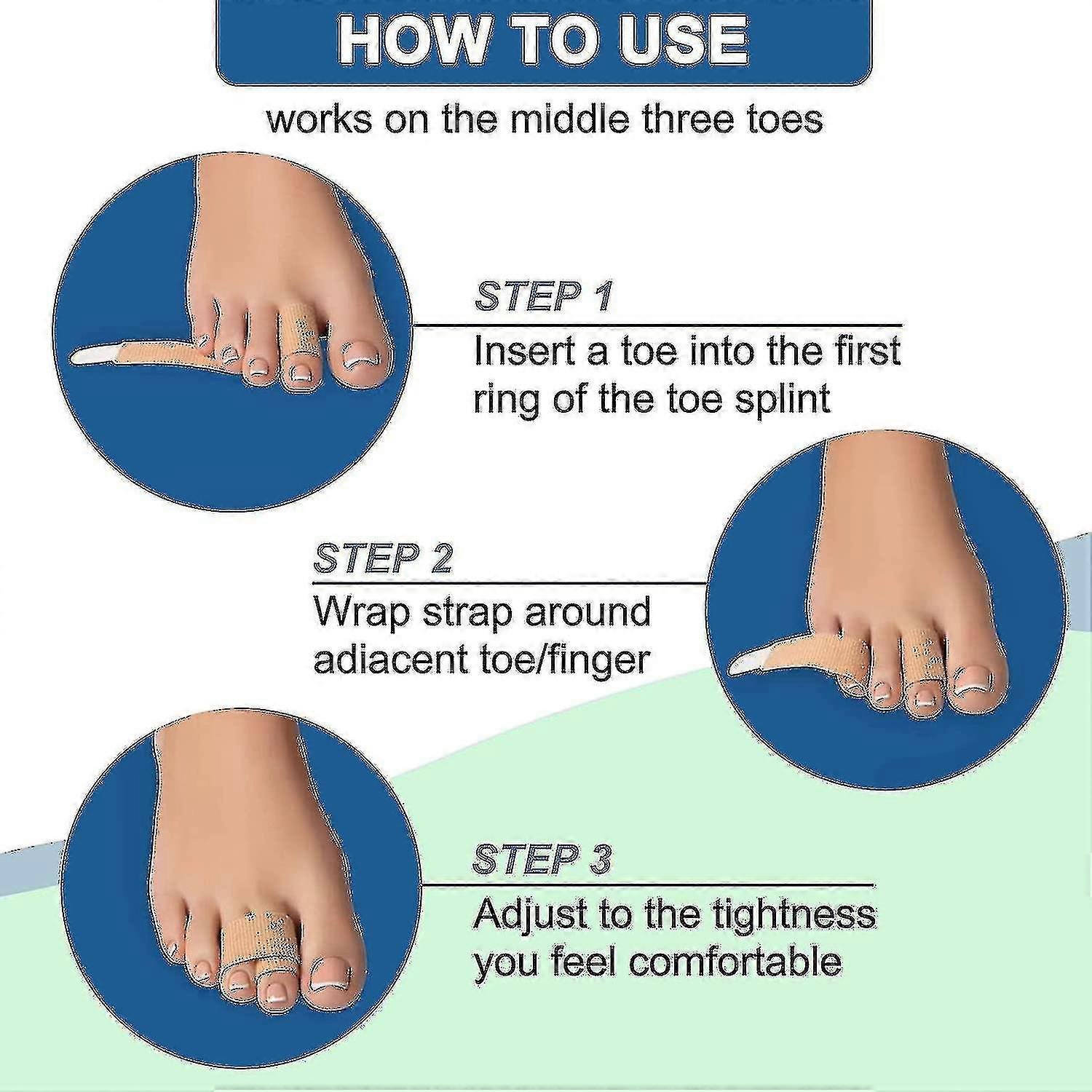 Bandages Broken Toe Splints Pads To Correct Hammer Toes, Broken Toes ...