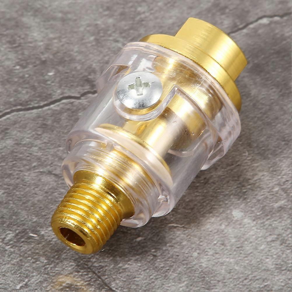 Professional 1/4in NPT Mini in Line Oiler Lubricator Gold Color Copper ...