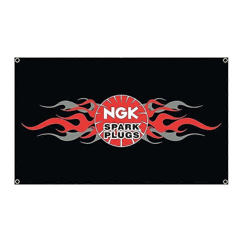 90x150cm NGK Spark Plugs 4 Hole Flag Racing Car Moto Banner Decoration ...