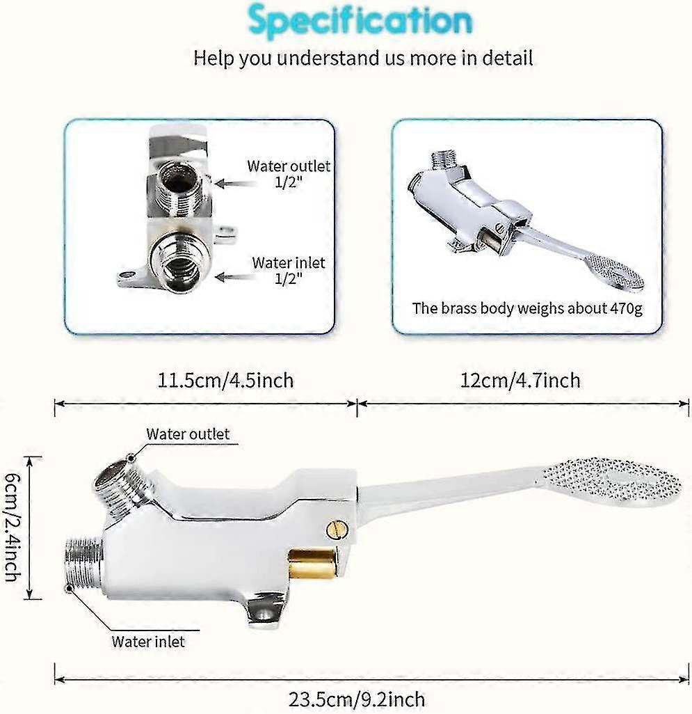 Floor Mount Single Brass Pedal Valve, Foot Operated Faucet, Foot Valve ...