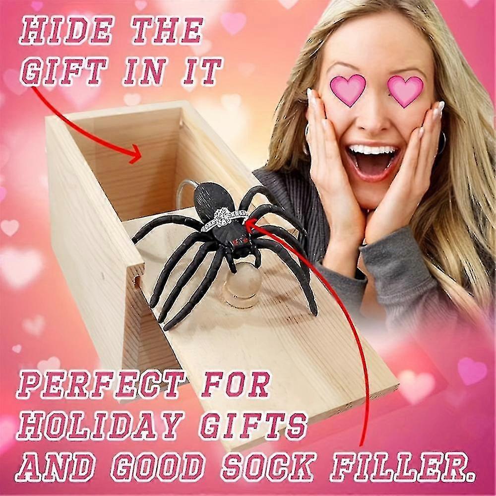 Spider Prank Box - Funny Wooden Box Toy, Hilarious Christmas Money Gift ...