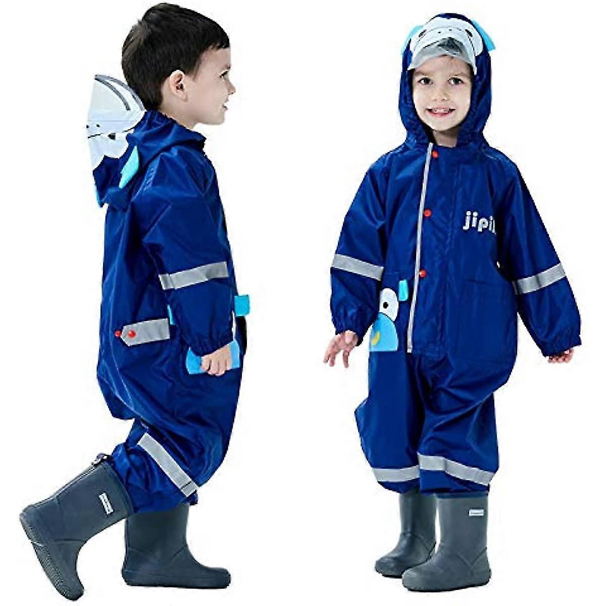 Puddle Suit Kids Waterproof Suit Boys Girls All In One Rainsuit Hooded ...