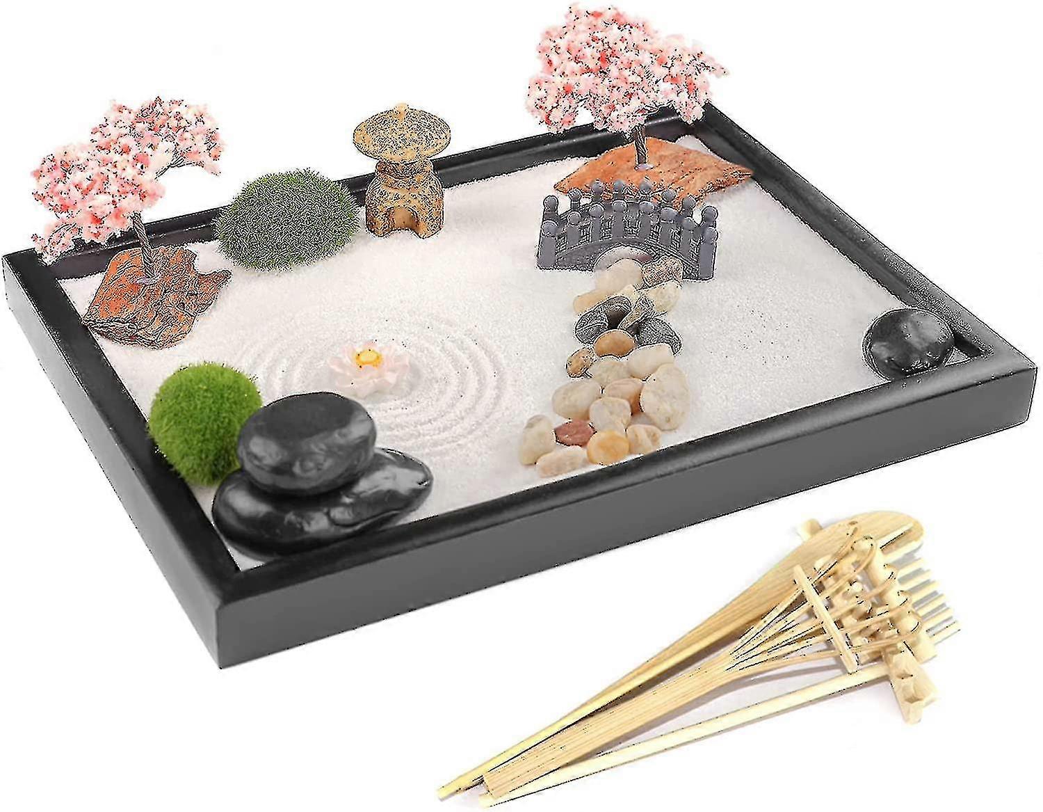 Zen Garden Kit - Zen Garden Accessories With Bamboo Tools, Mini Zen ...