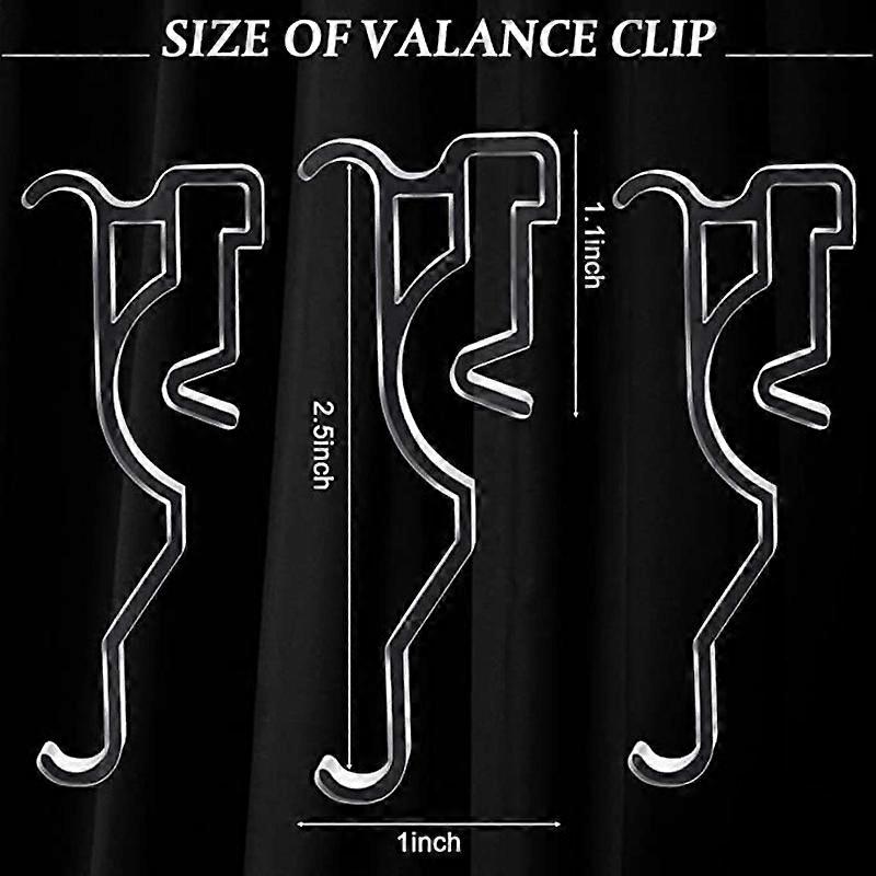 Valance Clips 12pcs 2.5" Clear Plastic Hidden Retainer Holder ...
