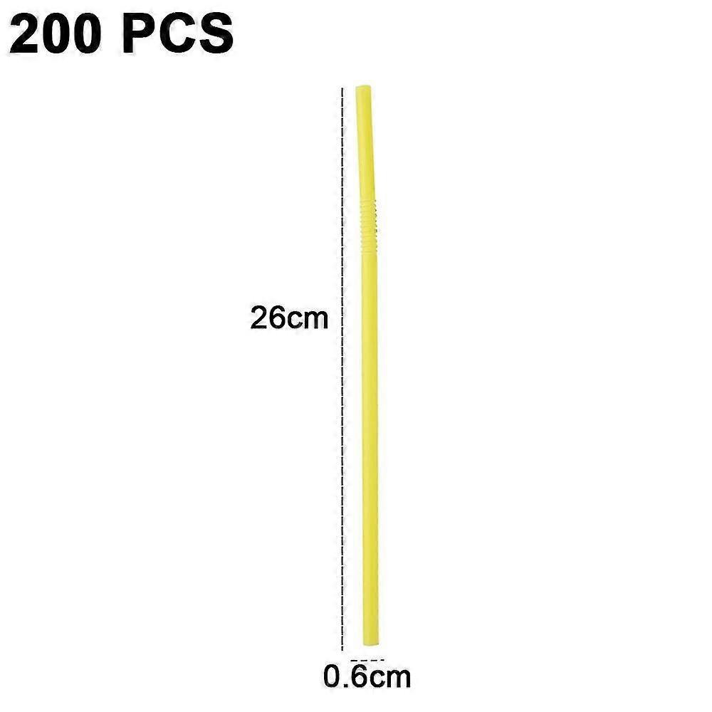 200 Pcs Flexible Plastic Drinking Straws, Extra Long Colorful ...