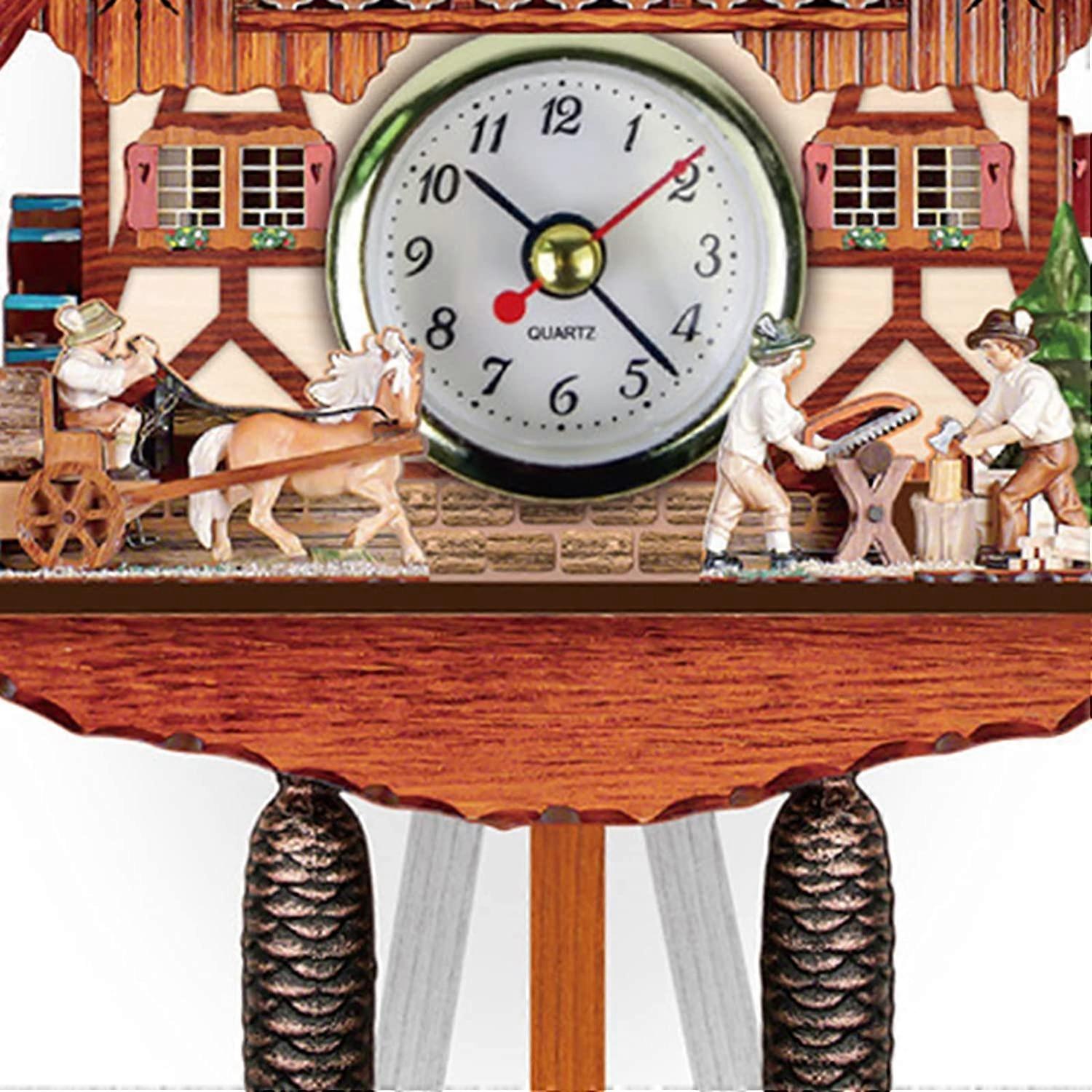 Wooden cuckoo clock with pendulum wall clock decoration for living room ...