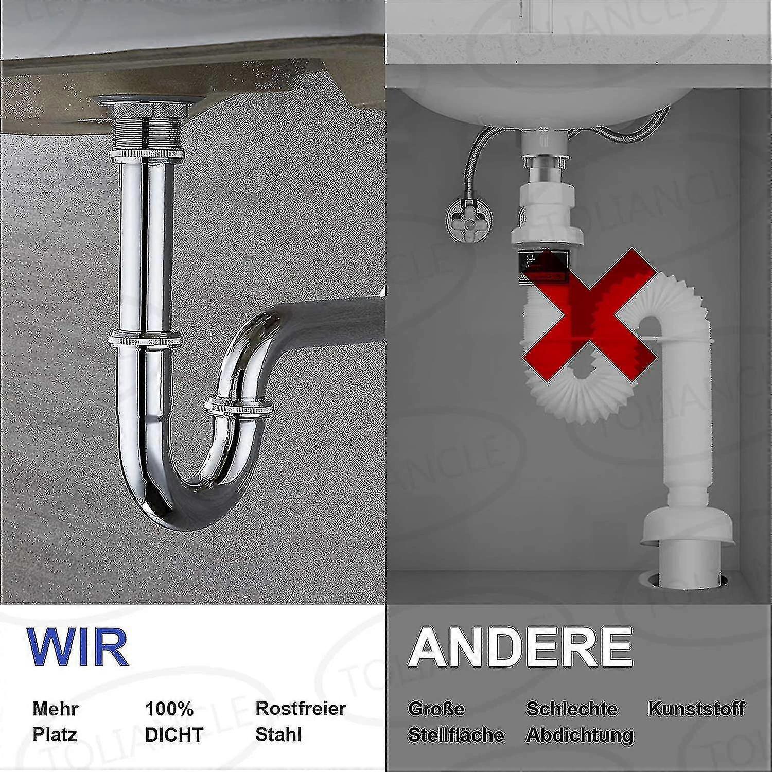 Siphon Washbasin Universal Washbasin Drain Set For Shortening Quality ...