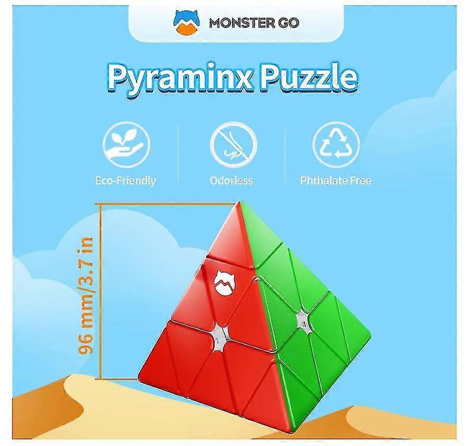 Monster Go Pyraminx Cube, Speed Cube Pyramid Pyramid Stickerless ...