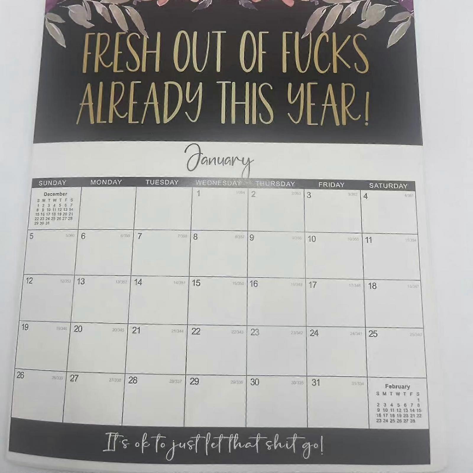 2025 Fu-ck It Calendar for Tired Women, Tired Wall Calendar, Funny ...