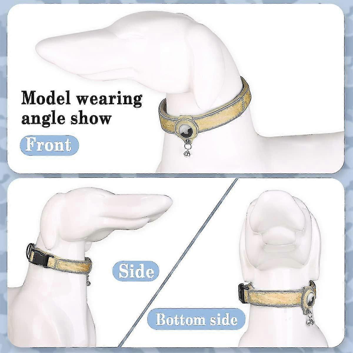 För Airtag hundhalsband, justerbart hundhalsband med Air Tag-hållare Reflekterande mjuk nylon ...