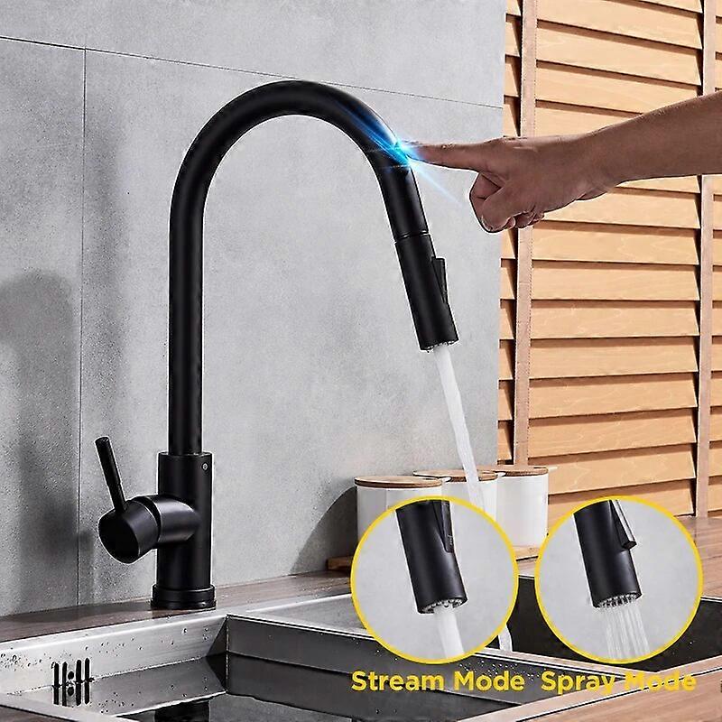 Pull Out Sensor Black Kitchen Faucet Sensitive Touch Control Faucet ...