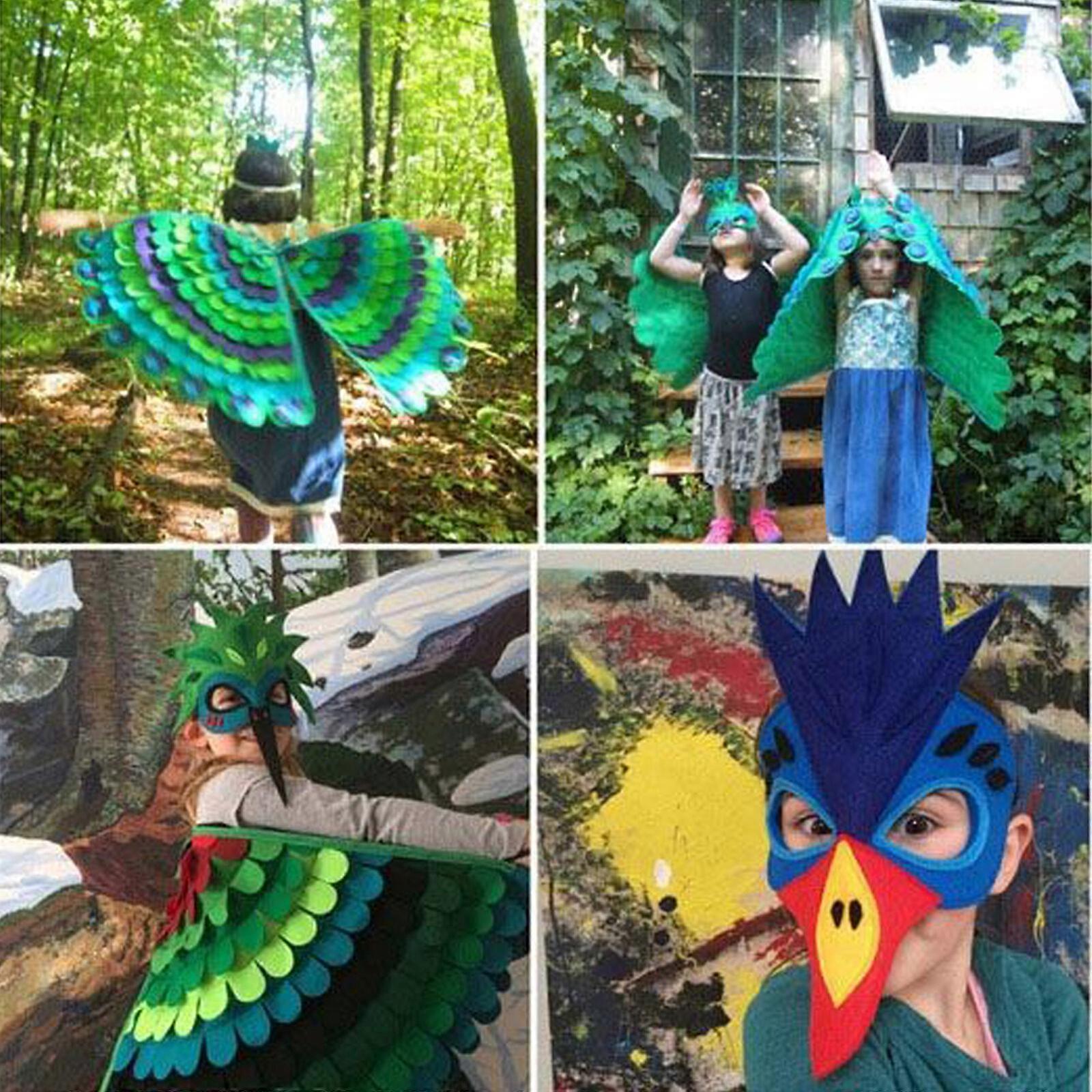 Bird Shawl Cape Owl Peacock Wings Bird Costume With Mask Party Cosplay ...