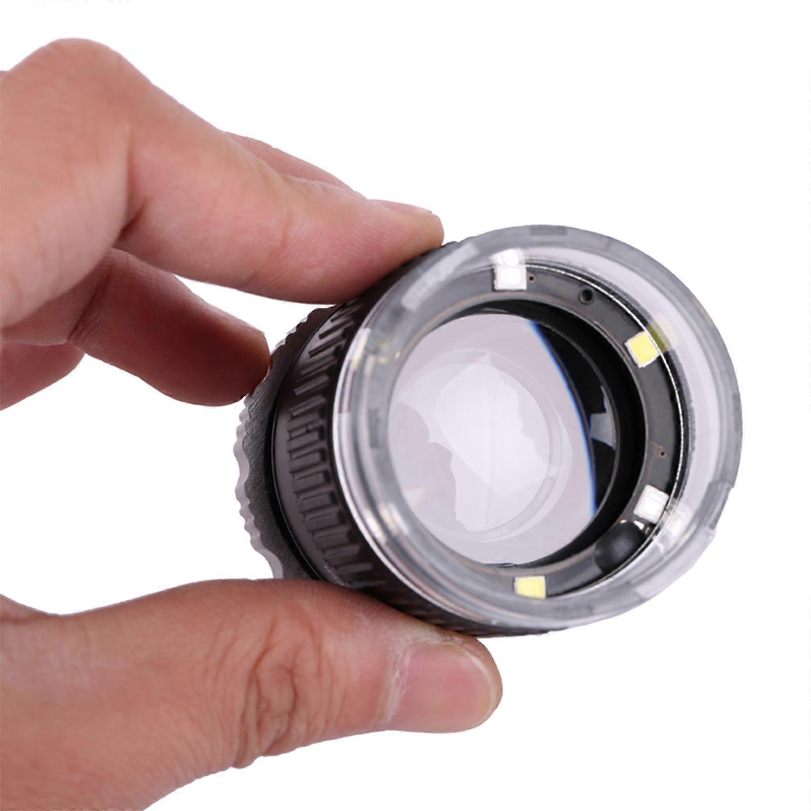 LED Scale Loupe 30X Adjustable Magnification Magnifier Metal Cylinder ...