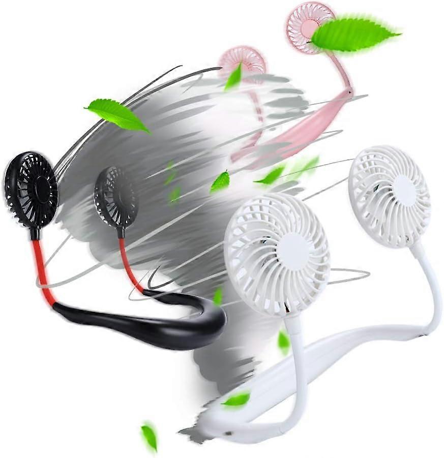 Hand Free Neck Fan LED Lights USB Rechargeable for Outdoor Travel ...