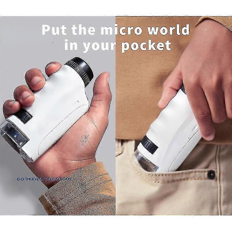 Handheld Microscope Kit Lab Led Light 60x 120x Home School Biological ...