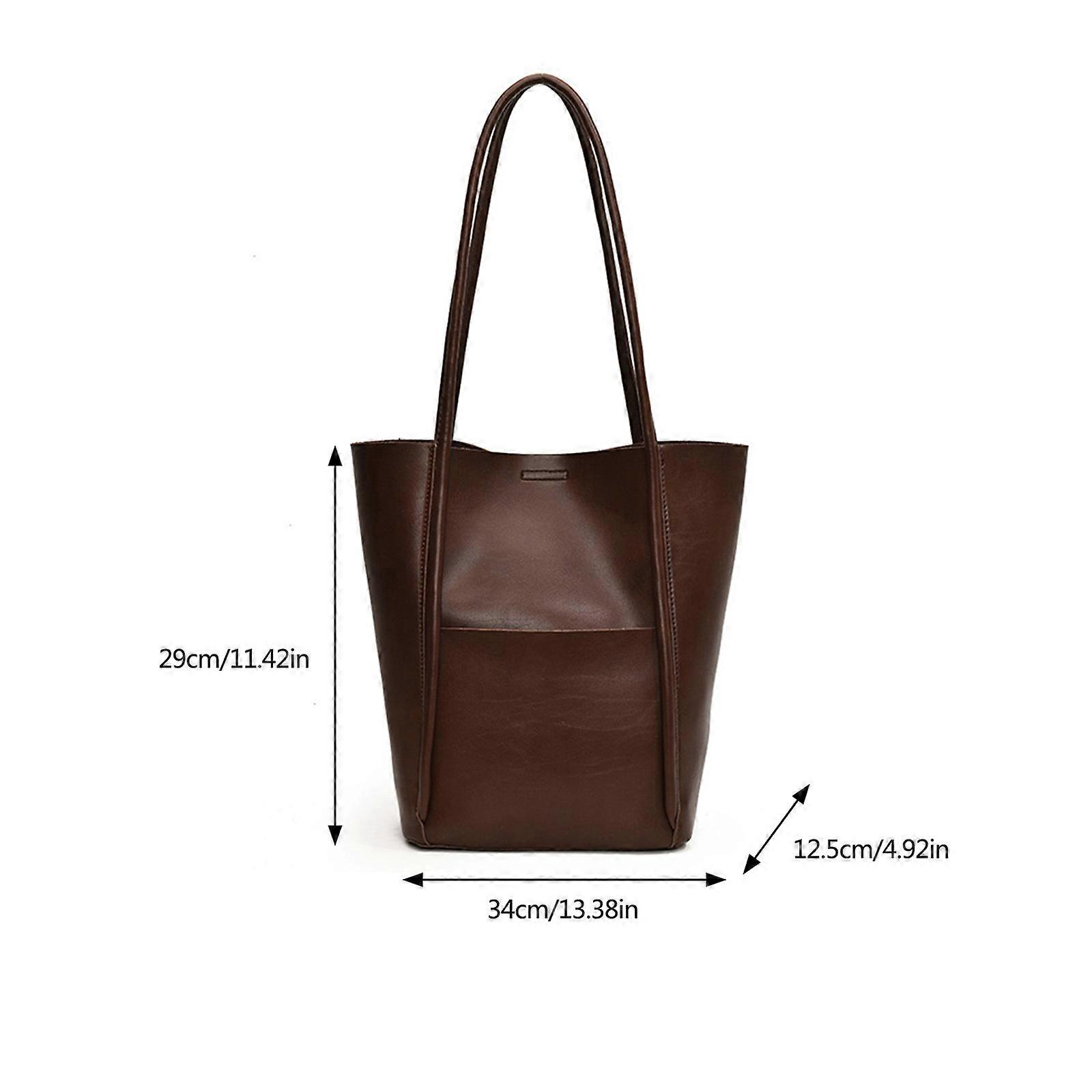 Elegant Solid Color PU Leather Shoulder Bag with Spacious Interior for ...