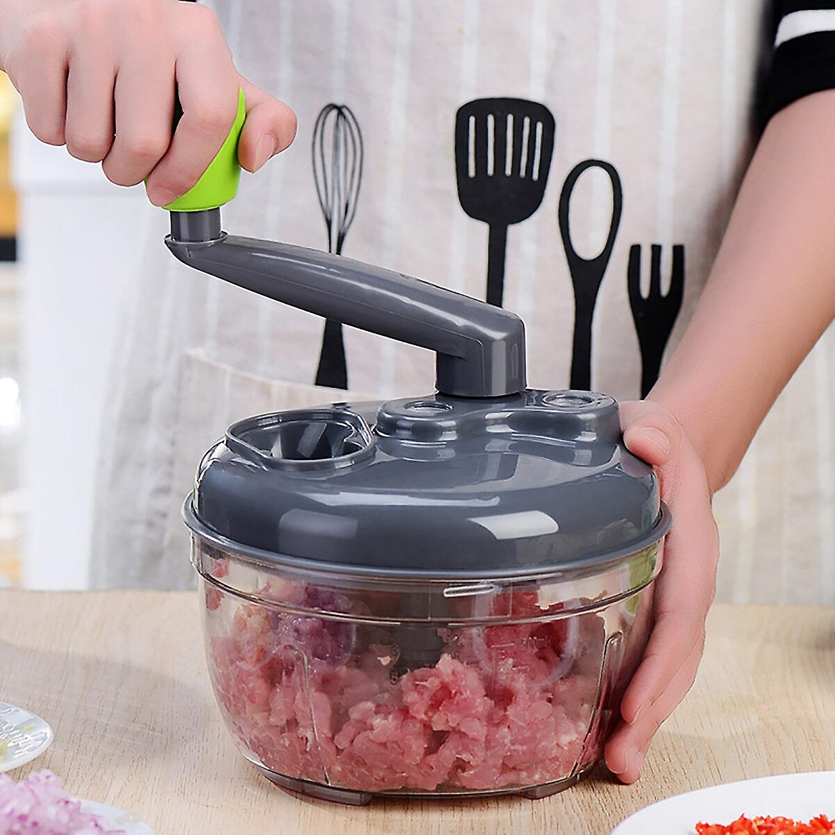 Manual meat grinders vegetable cutter food processor chopper container ...