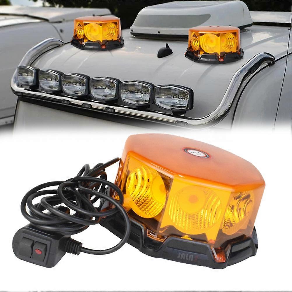 LED Beacon Lights Amber Strobe Warning Truck Fire Engine Bus Flashing ...