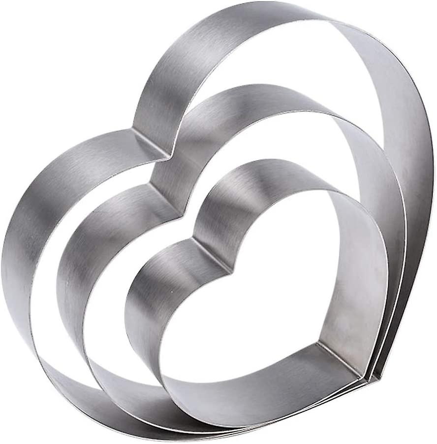 Heart Stainless Steel Cake Molds For Specific Shape Molds - Set Of 3 ...