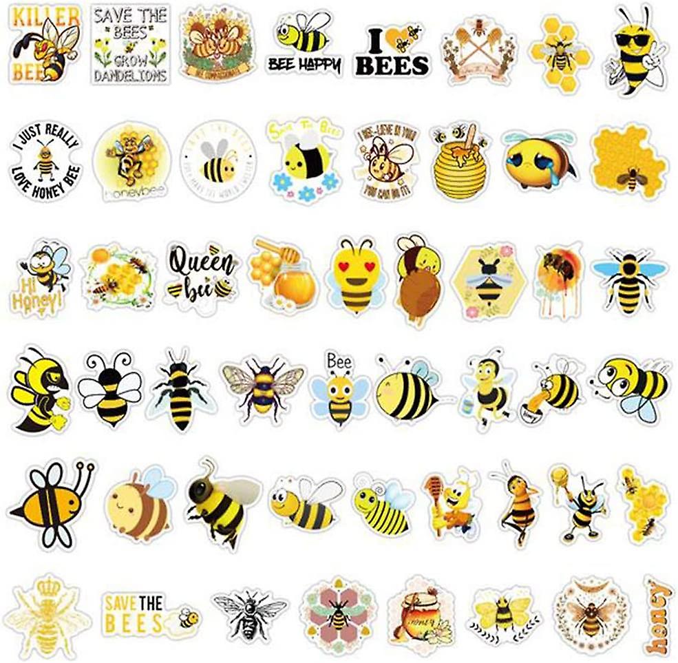 50 Pcs Bee Stickers, Aesthetic Stickers, Cute Stickers, Vinyl Stickers ...