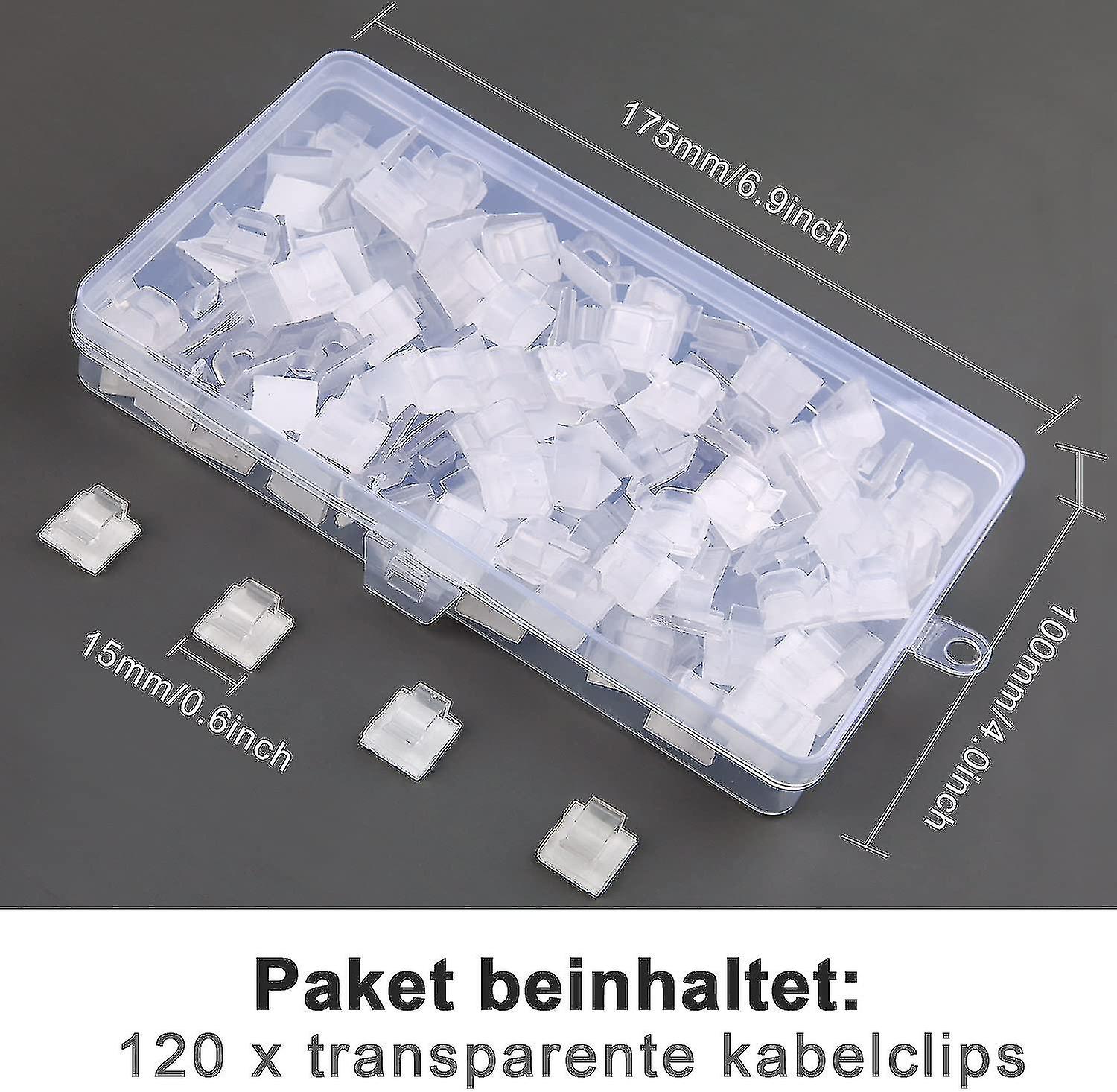 120pcs Cable Clips, Adhesive Cable Ties Self Adhesive Cable Clip ...