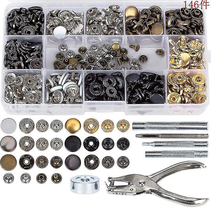 146pcs Snap Clasps Kit Metal Button Snaps Press Studs NIUNIU | Fruugo UK