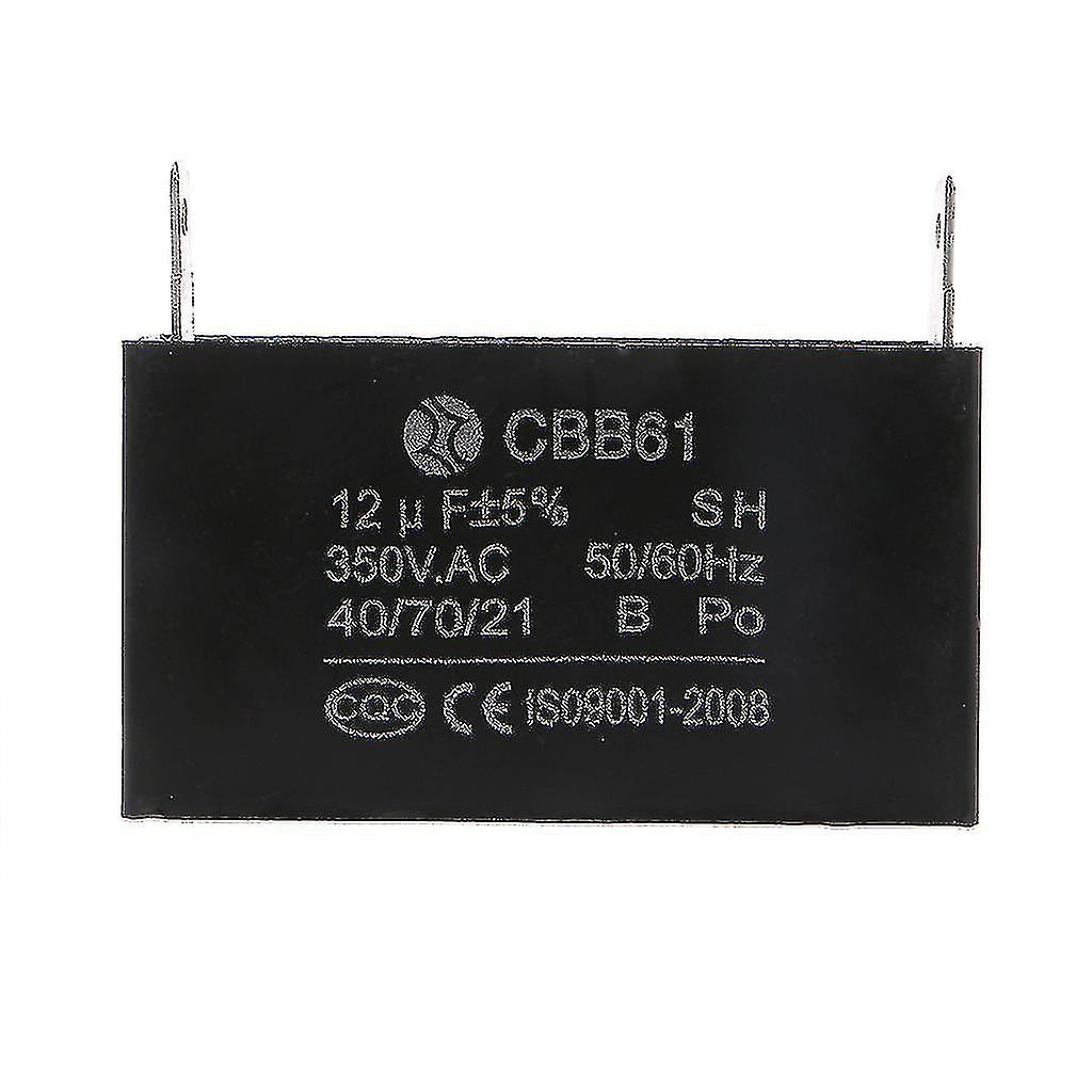 Black 12uf Generator Capacitor Generator Cbb61 12uf 50/60hz 350vac Fan ...