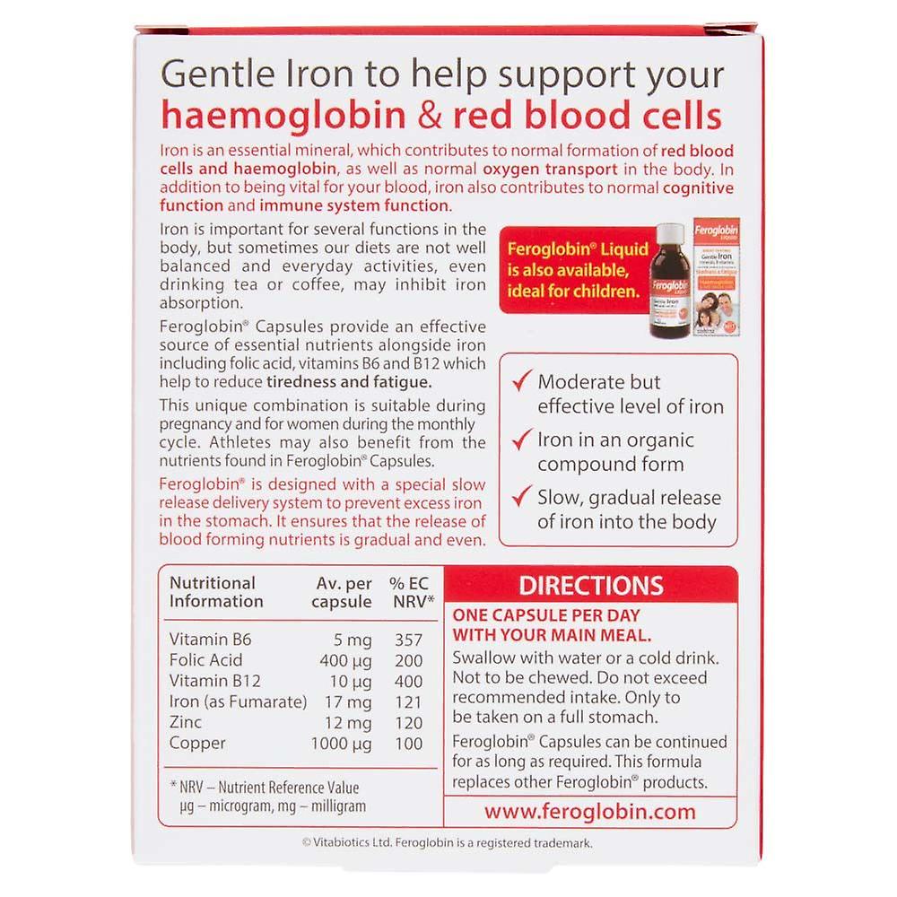 Vitabiotics Feroglobin Slow Release - 30 Capsules | Fruugo UK