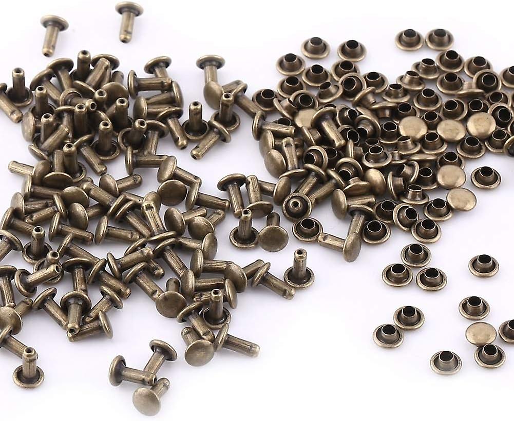 100pcs Double Cap Rivet Tubular Metal Leather Craft Repairs Studs ...