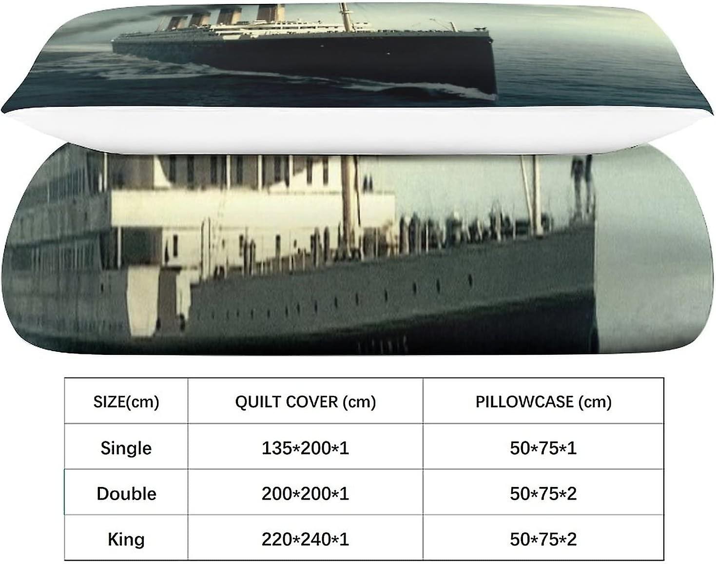Titanic 3D Print Quilt Cover Duvet Cover Set Single Print Duvet Bedding ...