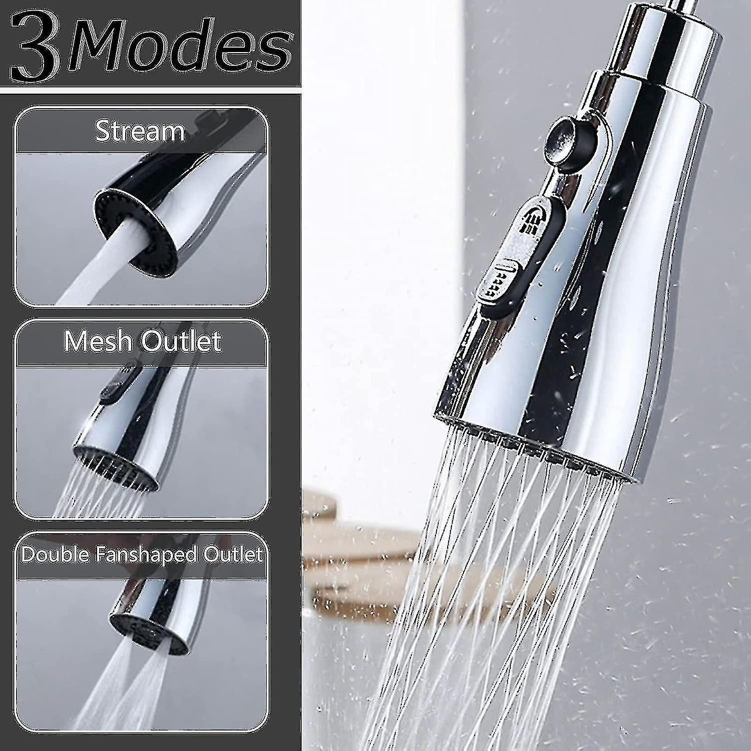 Faucet Head, Kitchen Sink Faucet Extender with 360 Degree Swivel Spout ...